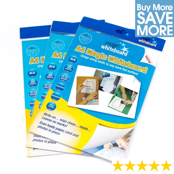3 pack - Multi Pack - A4 Magic Whiteboard - WHITE - 60 sheets