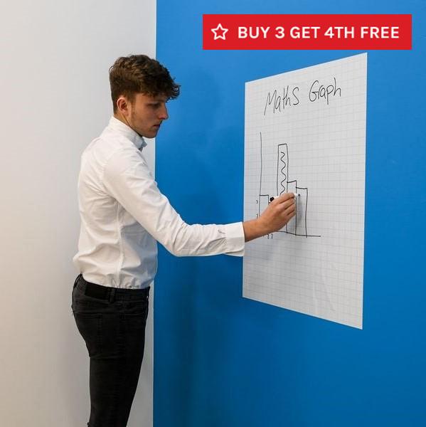 Large A1 Gridded Whiteboard Roll | 25 Sheets + FREE Marker